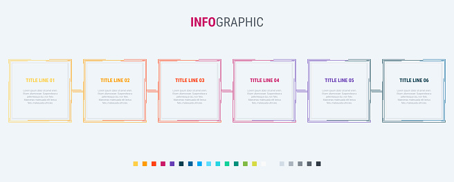 Diagramme Coloré Modèle Dinfographie Chronologie Avec 6 Options