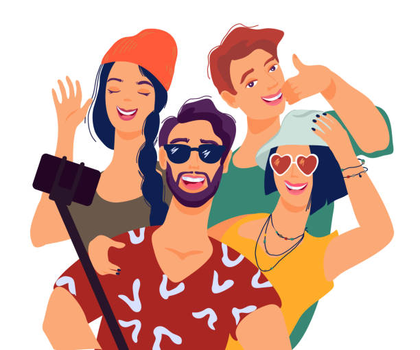 40 Chicos Y Chica Haciendo Diferentes Actividades Ilustraciones De