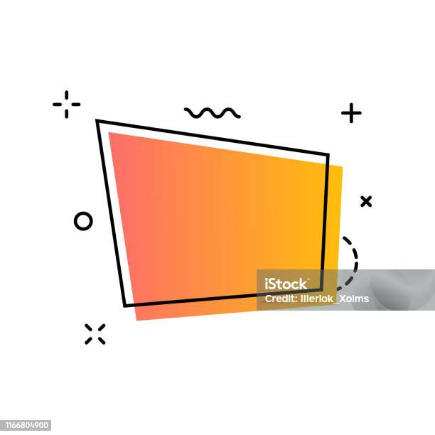 Trendi Datar Bentuk Geometris Spanduk Web Spanduk Transparan Yang Jelas