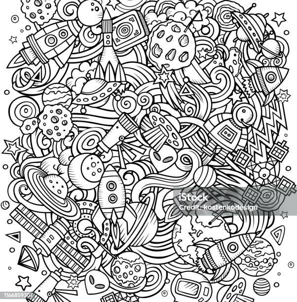 Le Vecteur De Dessin Animé Griffonne Lillustration Despace Vecteurs