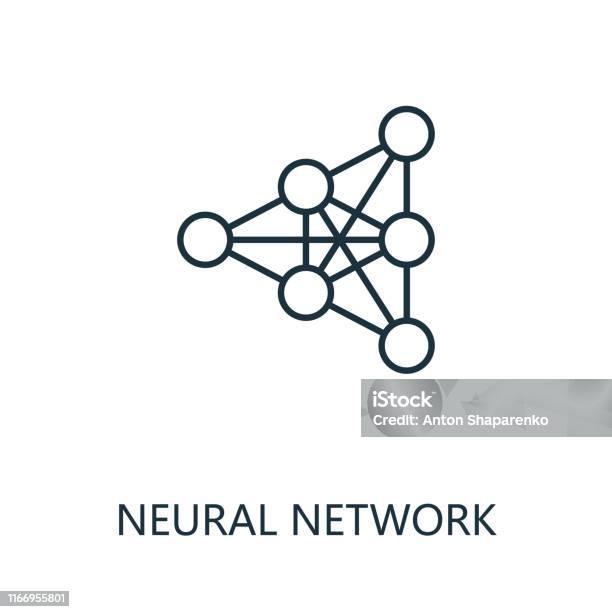 Vetores De Rede Neural Ícone De Linha Fina Projeto Simples Creativo Da