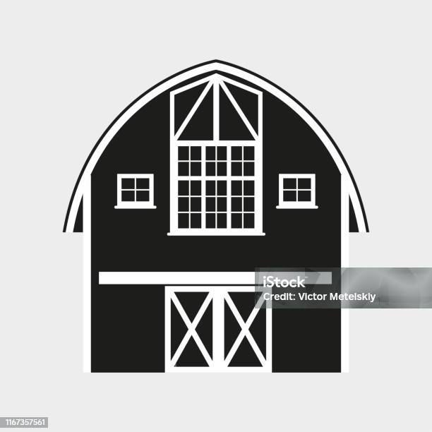 Icône De Grange Illustration De Vecteur De Maison De Ferme Vecteurs