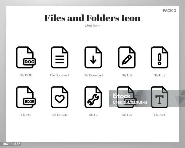 Fichiers Et Dossiers Icônes Pack De Ligne Vecteurs libres de droits et ... Fichiers Et Dossiers Icônes Pack De Ligne Vecteurs libres de droits et ...