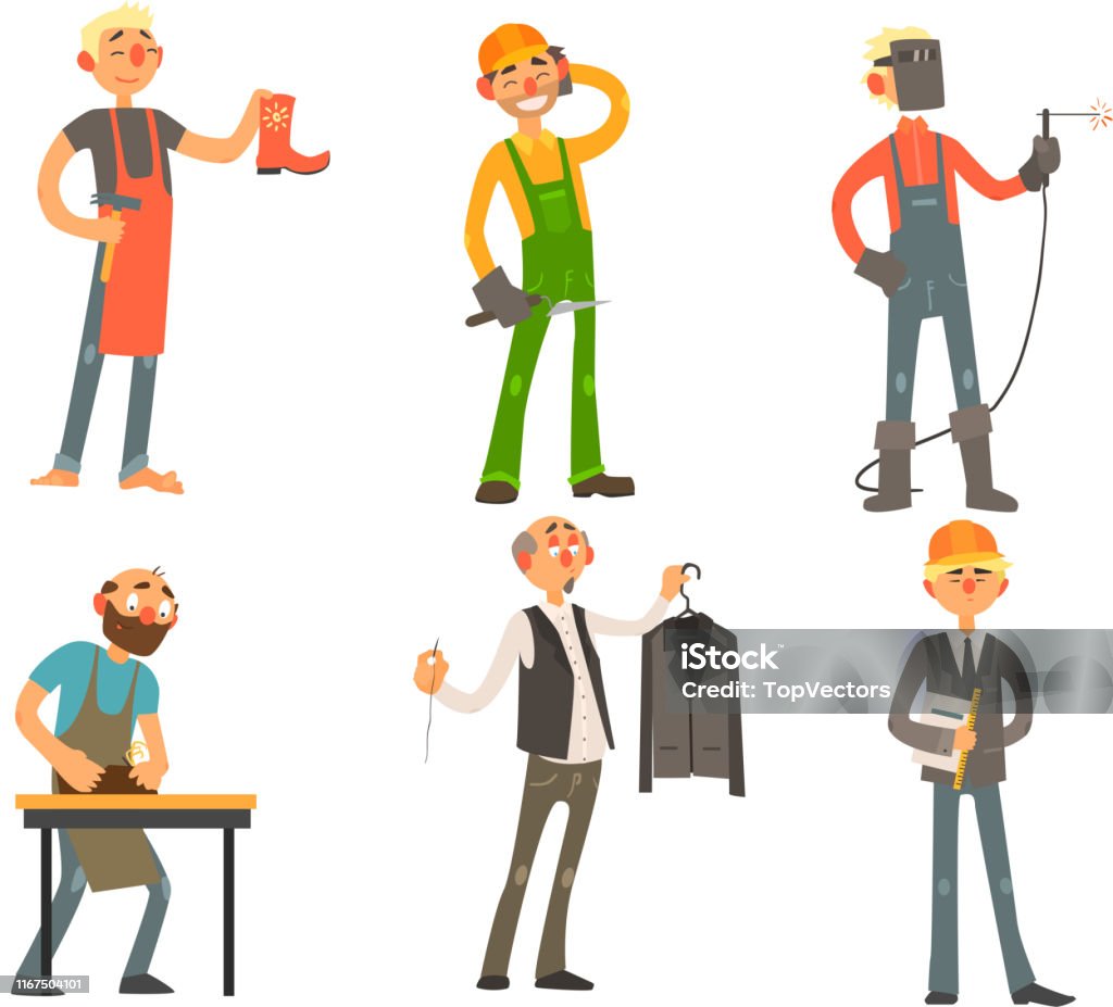 Men Of Different Professions Shoemaker Builder Welder Carpenter Tailor ... Men Of Different Professions Shoemaker Builder Welder Carpenter Tailor ...