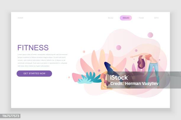 Konsep Templat Desain Halaman Web Datar Modern Dari Karakter Orang Yang