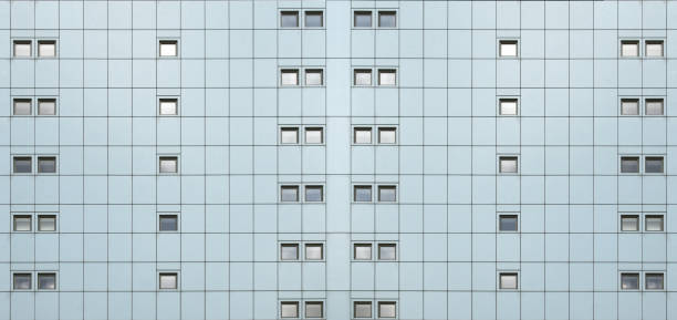 Free Stock Photo of Red building facade with a grid of square windows ...