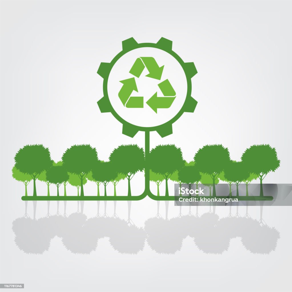 Vetores De Ecologia E Conceito Ambiental Símbolo Da Terra Com As Folhas