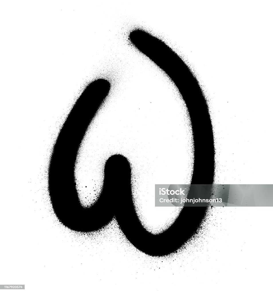 Grafiti W Font Disemprotkan Dalam Hitam Di Atas Putih Ilustrasi Stok