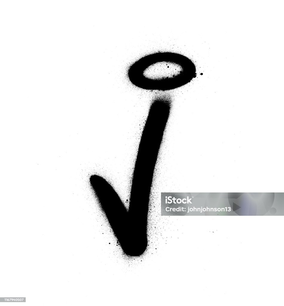 Grafiti J Font Disemprotkan Dalam Hitam Di Atas Putih Ilustrasi Stok