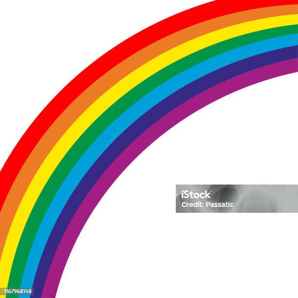Arcenciel Coloré Sur Le Fond Vide Courbé Vers Le Bas Vecteurs Libres De