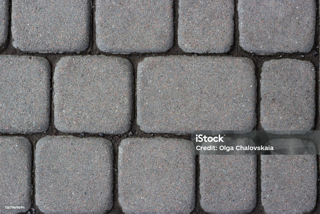 Tekstur Lempengan Trotoar Abuabu Beton Atau Berbatu Atau Batu Untuk