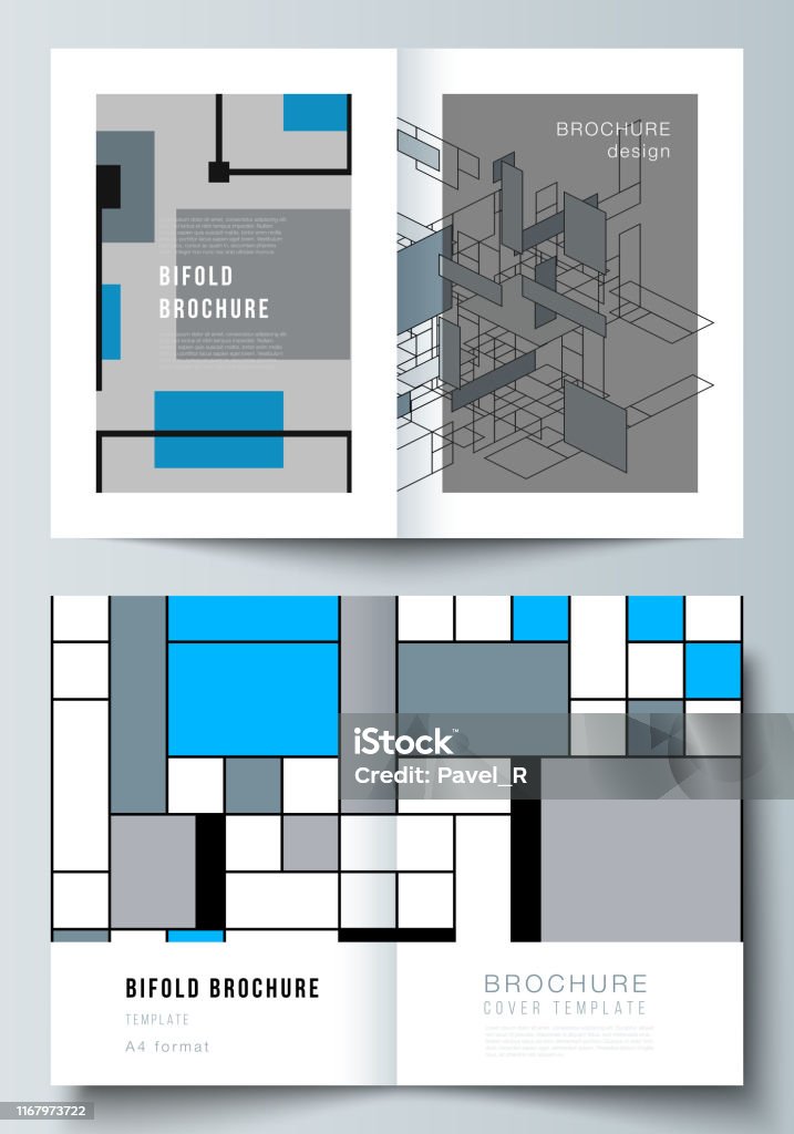 Tata Letak Vektor Dari Dua Templat Desain Mockup Sampul Modern Format