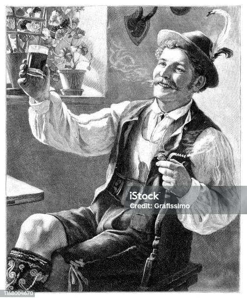 Pria Bavaria Minum Bir Dengan Pakaian Tradisional 1898 Ilustrasi Stok ... Pria Bavaria Minum Bir Dengan Pakaian Tradisional 1898 Ilustrasi Stok ...