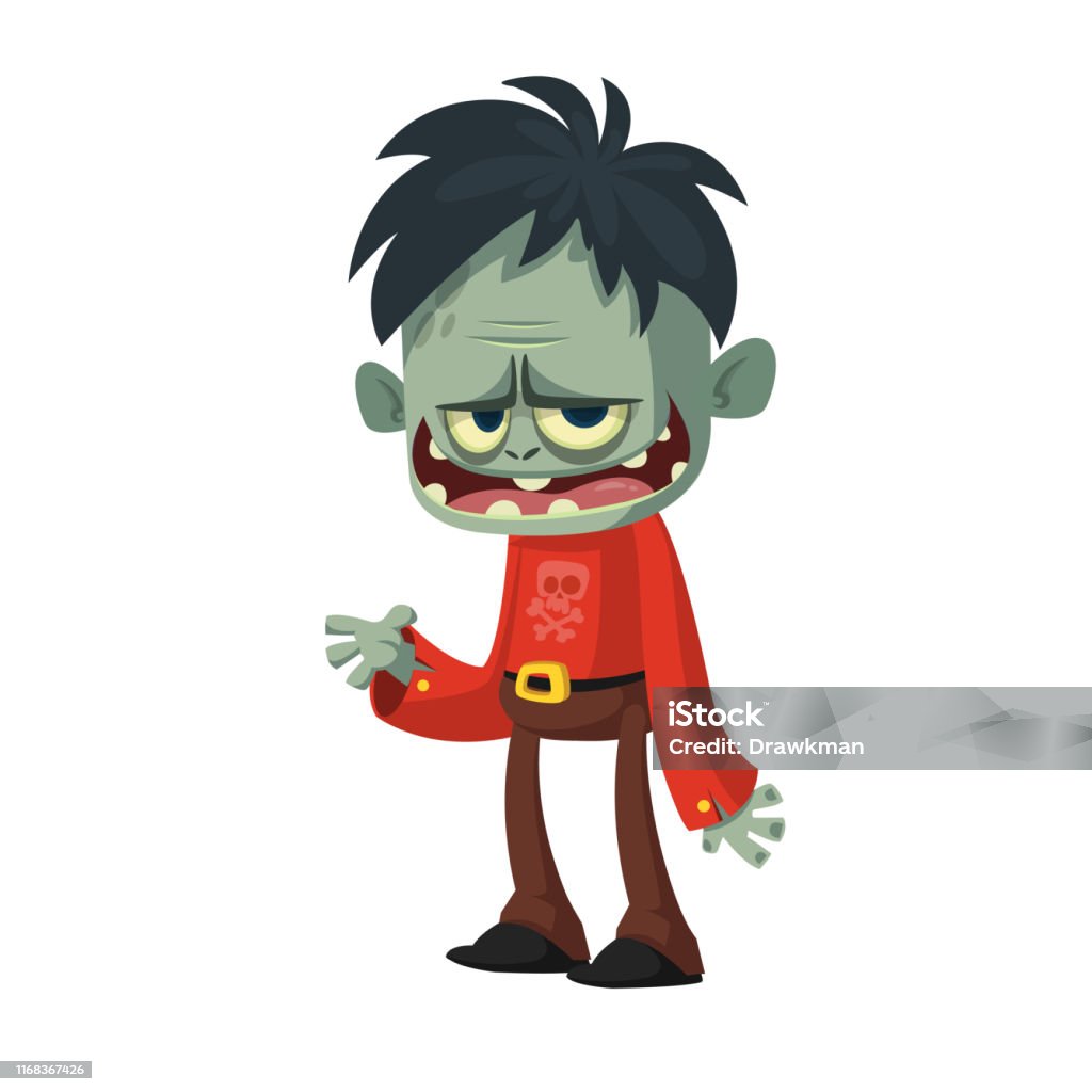 Zombie Effrayant De Dessin Animé Illustration De Vecteur Dhalloween
