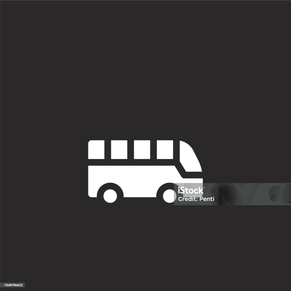 Ilustración De Icono Del Autobús Escolar Icono De Bus Escolar Lleno