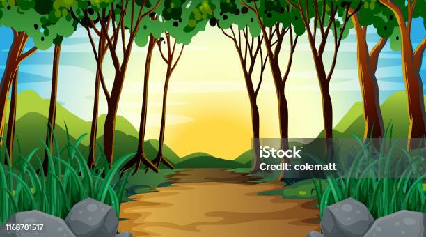 Pemandangan Alam Latar Belakang Kosong Ilustrasi Stok Unduh Gambar