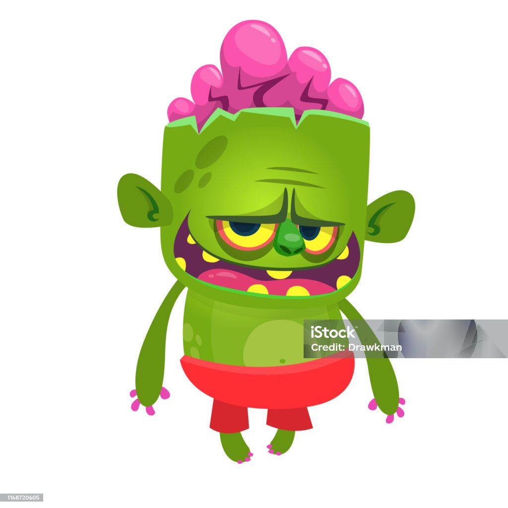 Zombie Effrayant De Dessin Animé Illustration De Vecteur Dhalloween