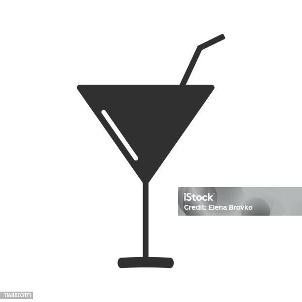 Icône De Cocktail Disolement Sur Le Fond Blanc Illustration De Vecteur