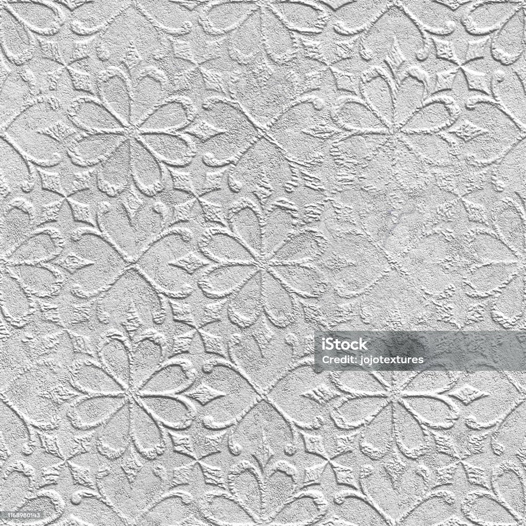 Plester Dinding Tekstur Mulus Dengan Pola Bunga Ilustrasi 3d Foto Stok