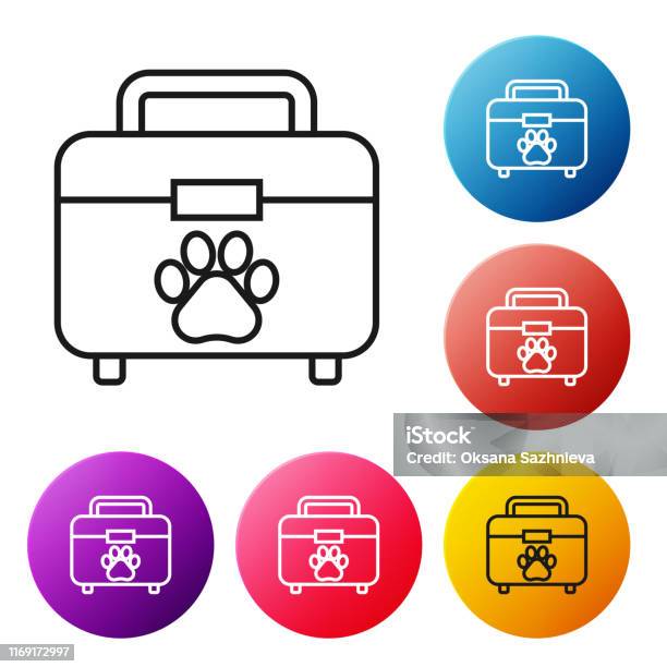 Schwarze Linie Pet Erstehilfekitsymbol Isoliert Auf Weißem Hintergrund ... Schwarze Linie Pet Erstehilfekitsymbol Isoliert Auf Weißem Hintergrund ...