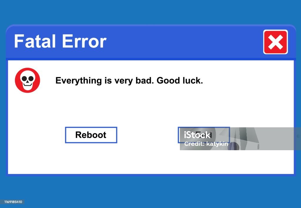 Window Operating System Error Warning Vector Illustration Stock