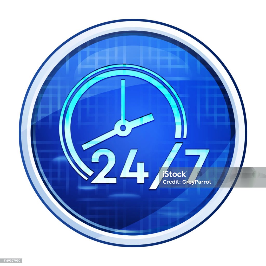 247 Clock Icon Futuristic Blue Round Button Vector Illustration Stock ... 247 Clock Icon Futuristic Blue Round Button Vector Illustration Stock ...