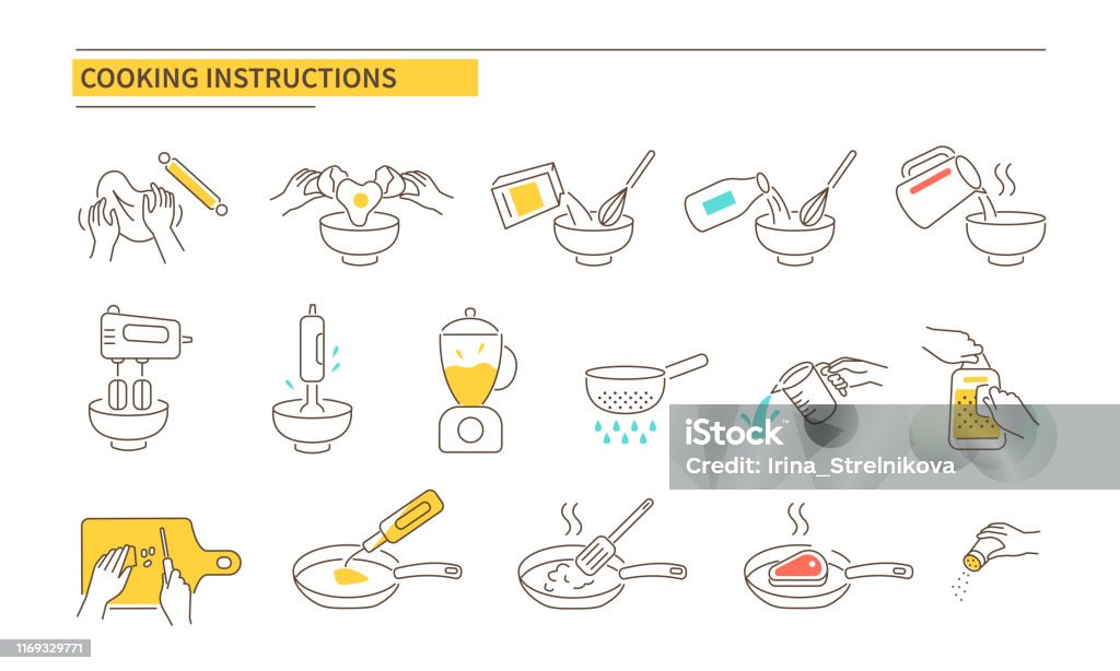 Ilustración De Instrucciones De Cocción Y Más Vectores Libres De