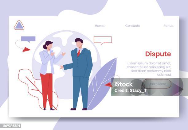 Kartun Modern Karakter Orang Datar Berbicara Gaya Kontur Warnawarni