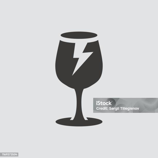 Broken Glass Icon Isolated Of Flat Style Stock Illustration Download Image Now Abstract