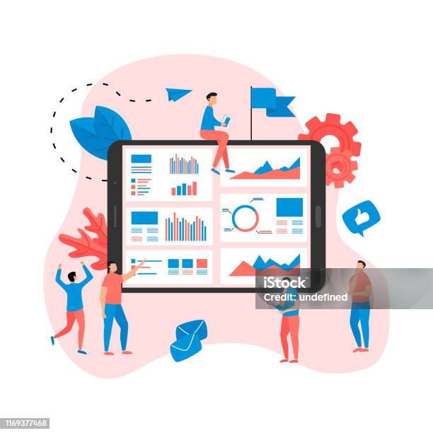 Konsep Desain Analisis Data Grafik Diagram Statistik Di Desktop Konsep