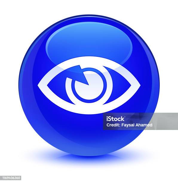 Bouton Rond Bleu Vitreux Dicône Doeil Vecteurs Libres De Droits Et Plus