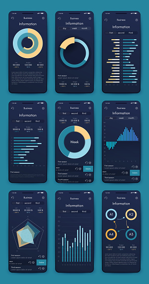 Different Ui Ux Gui Screens And Flat Web Icons For Mobile Apps Stock Illustration Download
