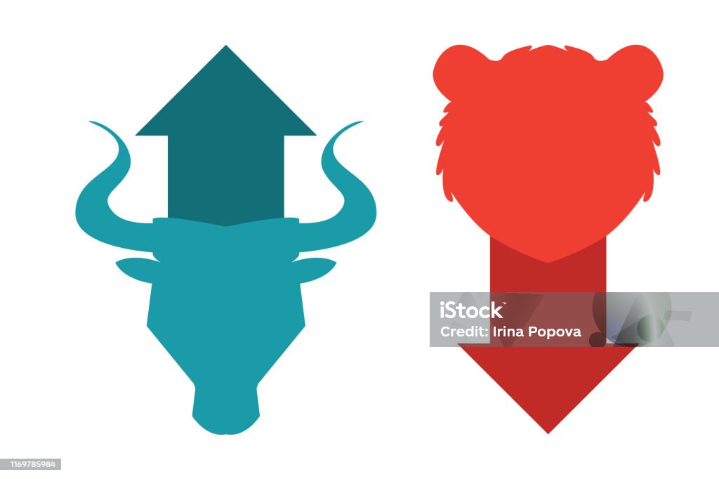 Ilustración De Símbolos De Toro Y Oso En El Mercado De Valores