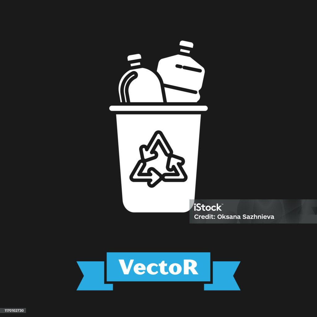 Vetores De O Branco Recicl O Escaninho Com Recicl O Ícone Do Símbolo