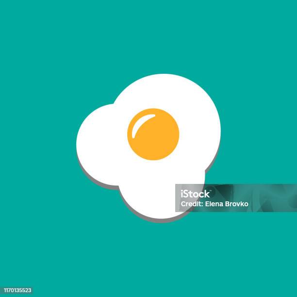 Icône Doeuf Frite Disolement Sur Le Fond Blanc Illustration De Vecteur