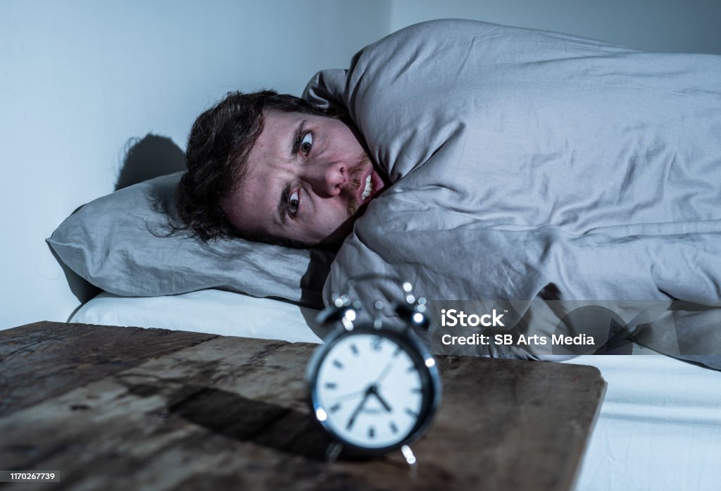 Foto De Saúde Mental Insônia E Distúrbios Do Sono Homem Sem Dormir