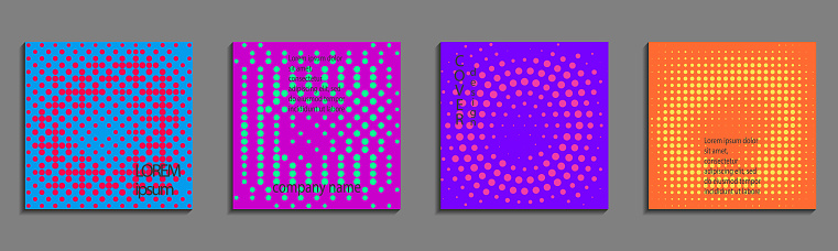 Halftone Vektor Abstrak Minimalis Mencakup Desain Templat Geometris