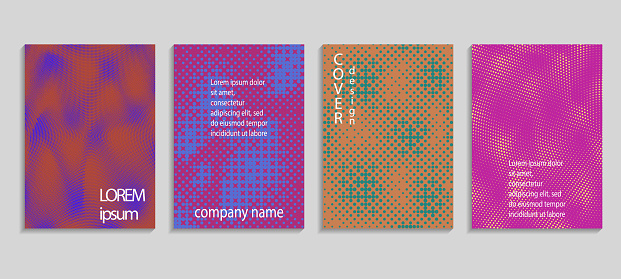 Halftone Vektor Abstrak Minimalis Mencakup Desain Templat Geometris