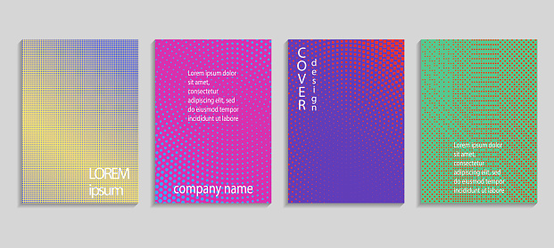 Halftone Vektor Abstrak Minimalis Mencakup Desain Templat Geometris