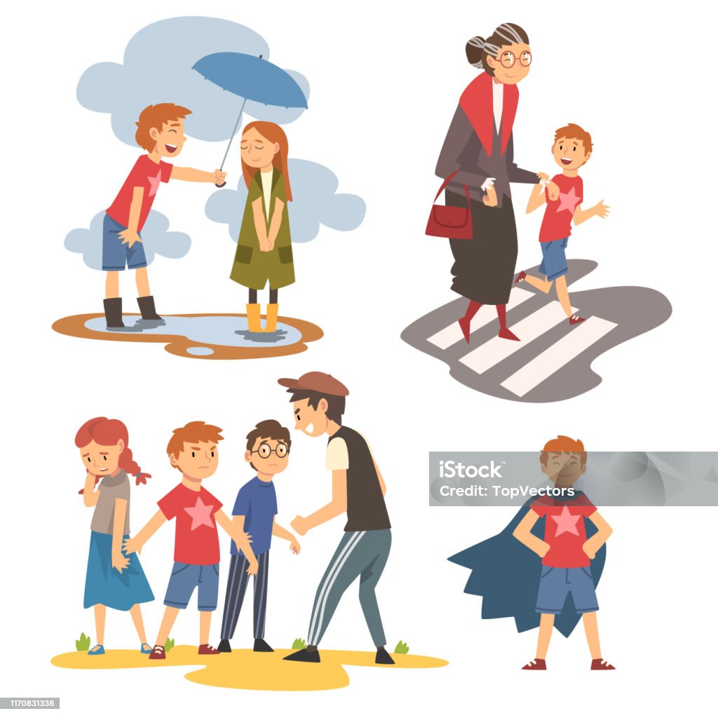 Bocah Membela Anak Kecil Membantu Wanita Senior Tua Menyeberang Jalan ... Bocah Membela Anak Kecil Membantu Wanita Senior Tua Menyeberang Jalan ...