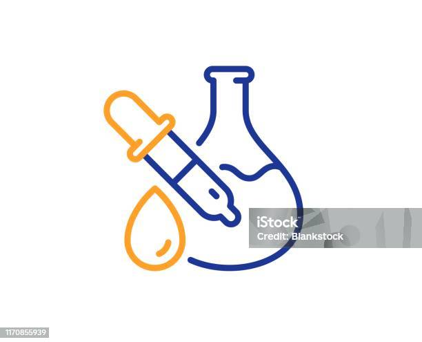 Icône De Ligne Dexpérience De Chimie Signe De Flacon De Laboratoire