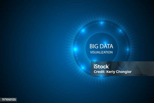 Latar Belakang Abstrak Teknologi Visualisasi Big Data Ilustrasi Stok