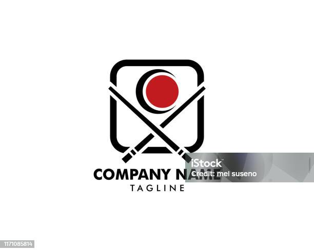 Desain Sushi Dengan Sumpit Makanan Jepang Ilustrasi Stok Unduh Gambar