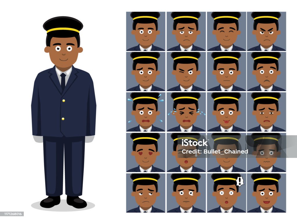 Chauffeur Uniform Cartoon Emotion Faces Vector Illustration01 Stock ... Chauffeur Uniform Cartoon Emotion Faces Vector Illustration01 Stock ...