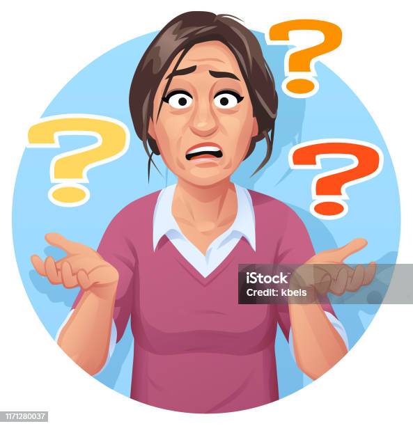 Confused Woman Having Questions Stock Illustration Download Image Now