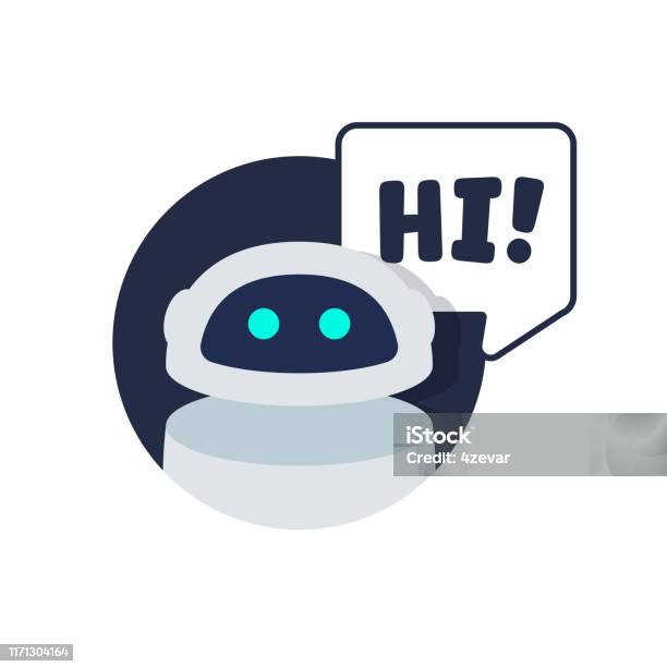 Chat Robot Dire Bonjour Illustration Plate De Dessin Animé De Vecteur