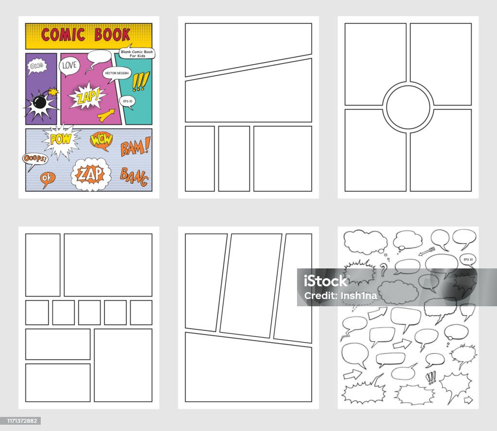 Buku Komik Blanks Set Gelembung Pidato Teks Sampul Majalah Komik ... Buku Komik Blanks Set Gelembung Pidato Teks Sampul Majalah Komik ...