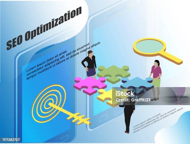 Infografis Datar Dengan Seo Untuk Desain Pemasaran Vektor Orang