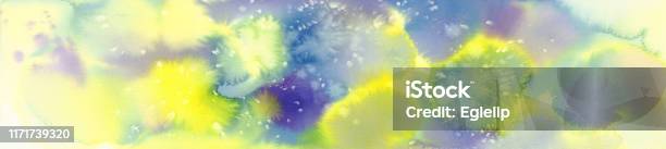 Warna Kuning Dan Biru Latar Belakang Cat Air Warna Primer Abstrak Ilustrasi Stok Unduh Gambar