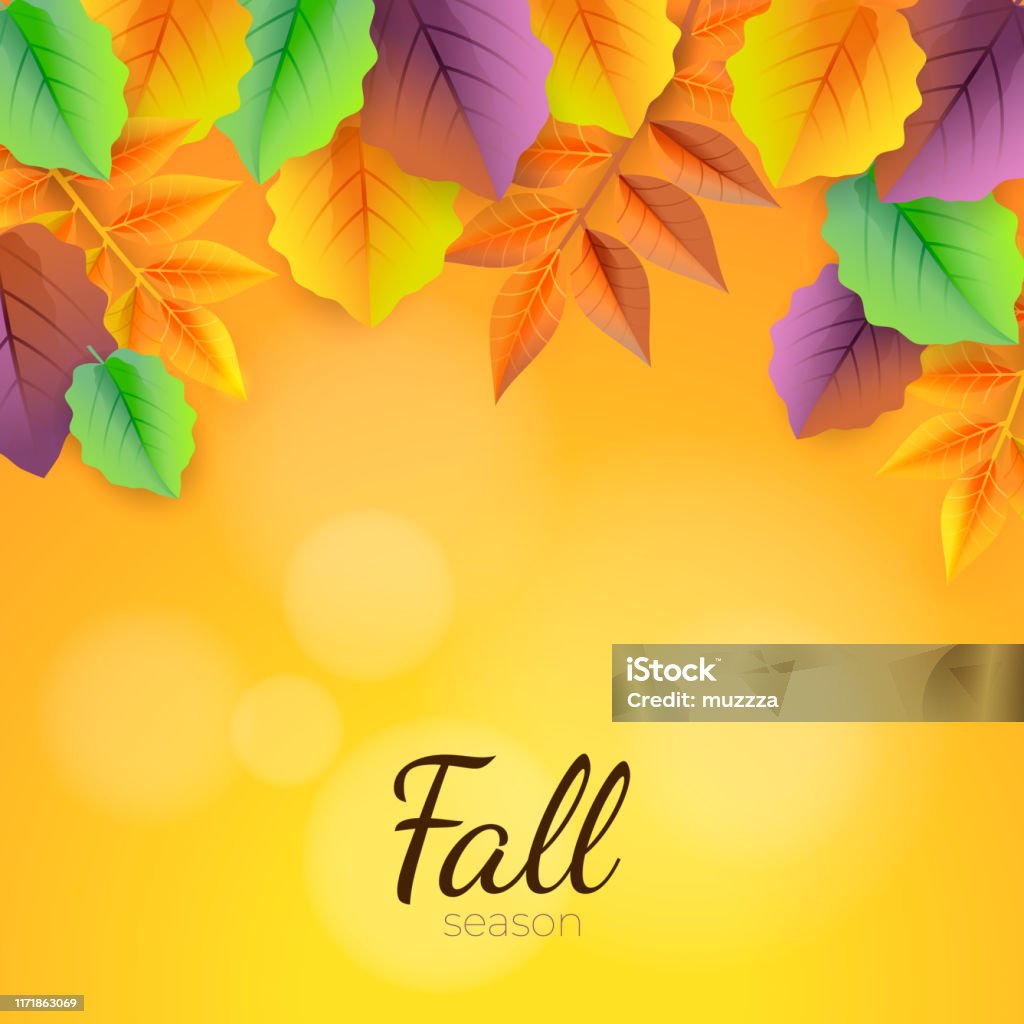 Background Of Colorful Autumn Leaves Vector Illustration Stock